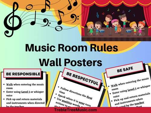 Music Room Rules Posters for Classroom Management Treble Tree Music
