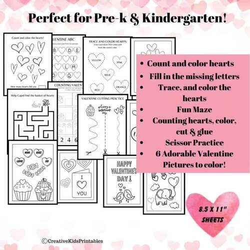 Valentines Day Activities | Valentines Day Printables | K & 1st Grade