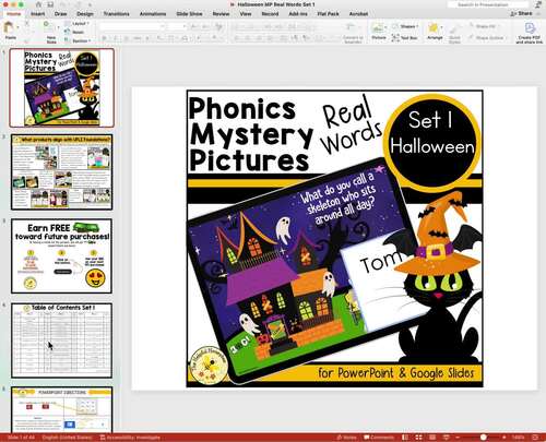 UFLI aligned Halloween Digital Phonics Mystery Pictures - Real Words Set 1