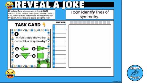 Lines of Symmetry 4th Grade | Math Task Cards Game by Reid's Room