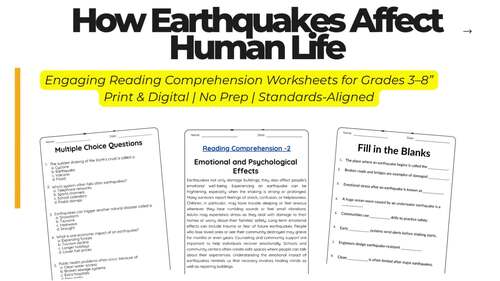 How Earthquakes Affect Human Life | Science Reading Comprehension ...