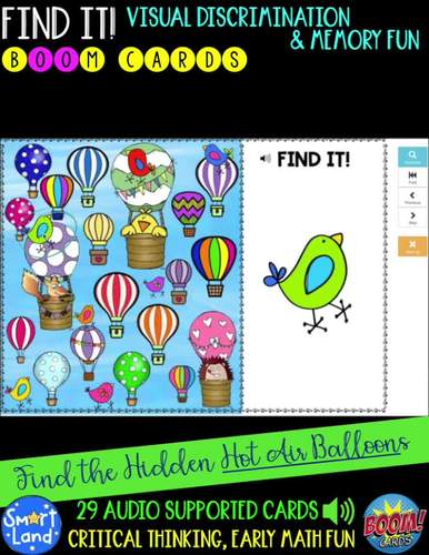 Find it Visual Discrimination digital cards | Hot Air Balloons | TPT