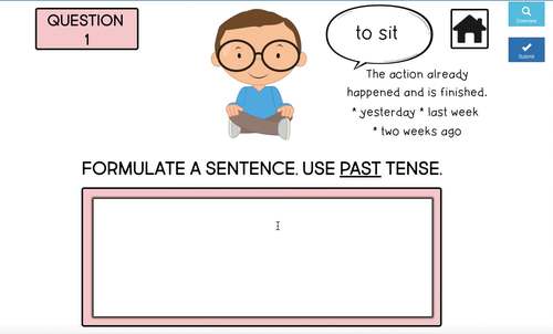 Verbs Formulating Sentences Four In a Row Boom™ Cards | Clip Art Version