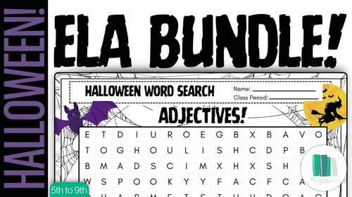 Middle School English ELA Fun Halloween Activities Packet Writing ...