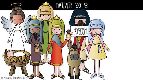 Nativity clip art 2018, PB n Js clip art, Christmas clip art COMBO PACK