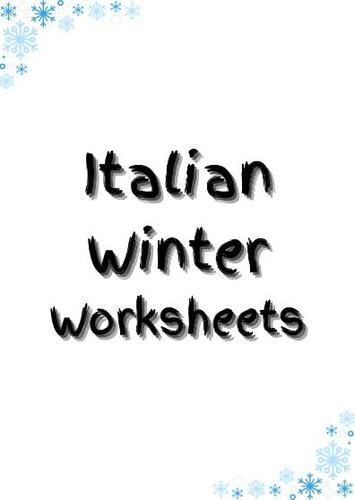 Italian Winter Worksheets Activity by Worksheet Whisperer | TPT