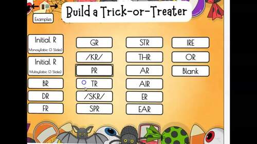 Build a Trick or Treater BOOM Cards™ Initial R, R Blends, Vocalic R Sounds