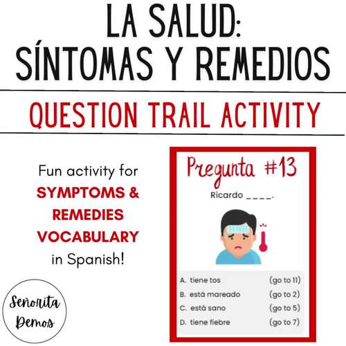 La Salud - Spanish Health, Symptoms & Remedies Question Trail Activity