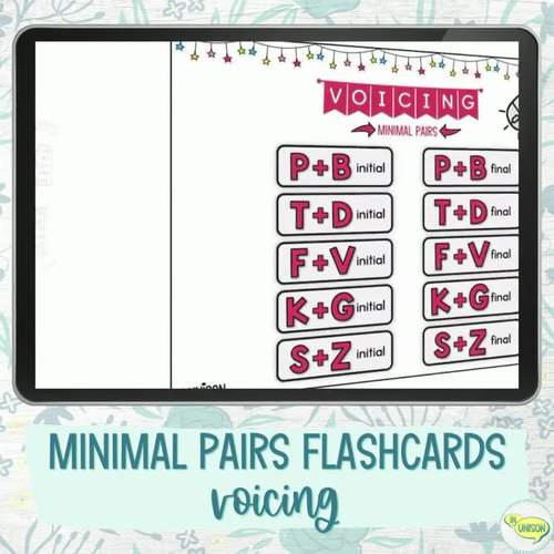 Voicing Minimal Pairs Flash Cards | Print and Digital | TPT