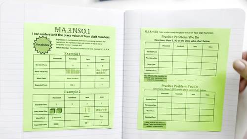 Florida B.E.S.T. Standards Interactive Math Journal Lesson 3.NSO.1.1 ...