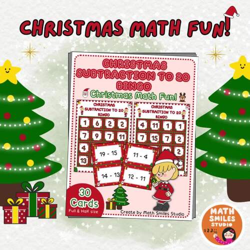 Christmas Subtraction to 20 Bingo: Santa Edition | Holiday Math Game ...