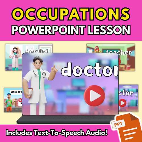 Jobs and Occupations Bundle | Fun Worksheets & Lesson Slides & Word Domino