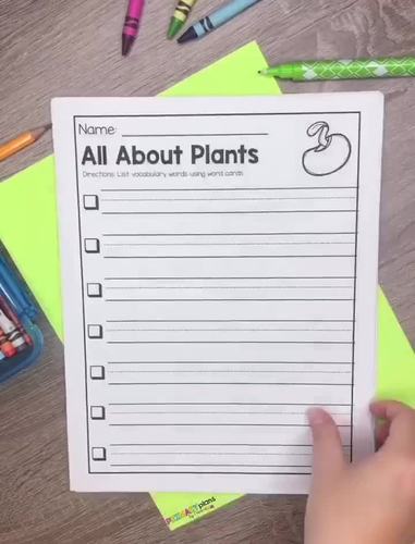 All About Plants Writing Center by Primary Plans by Paris | TPT