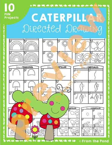 Caterpillar and Butterfly Garden Directed Drawing by From the Pond