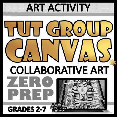 King Tutankhamun - Ancient Egypt Collaborative Art Project - Grades 2-7