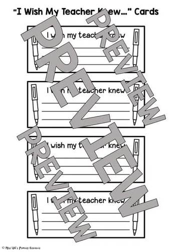 I Wish My Teacher Knew... | Social-Emotional Well-being Check In Cards ...