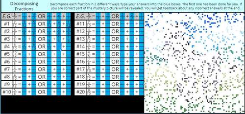 Decomposing Fractions Pixel Art | 4.NF.3 by Pick Up and Go Resources