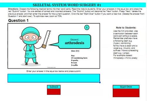 Skeletal System Word Surgery Digital and Print Activity by Abaco ...