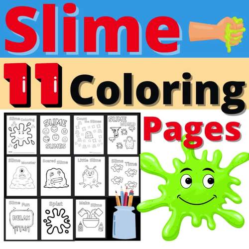 Slime Coloring Pages Activity SEL Resource No Prep by IncredibleDesigns