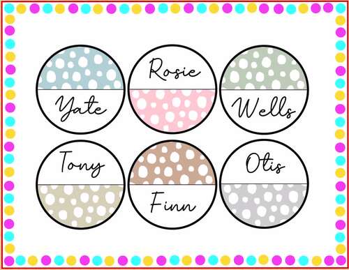 Winter Student Name Tags, Printable Name Labels, Cubby Labels, Round Tags