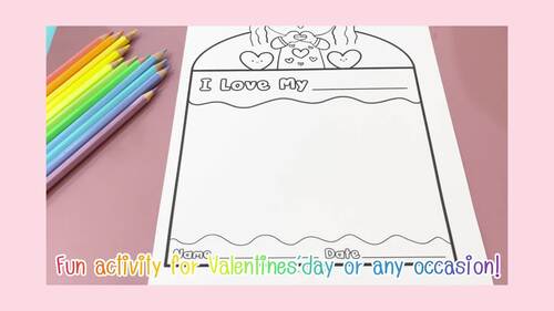 Valentine's day activity Drawing and Coloring | What do you love?