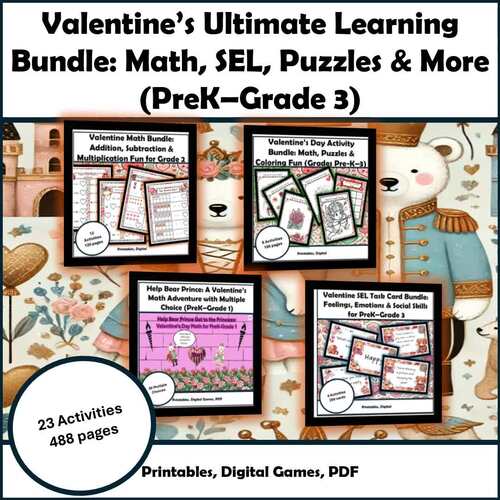 Valentine’s Ultimate Learning Bundle: Math, SEL, Puzzles & More (PreK ...
