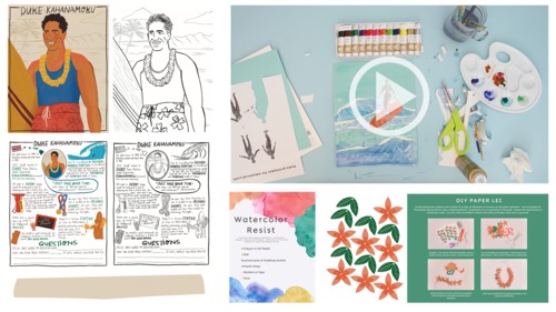Duke Kahanamoku Advanced Art Craft Lesson, Cute Fact Sheet, Printables ...