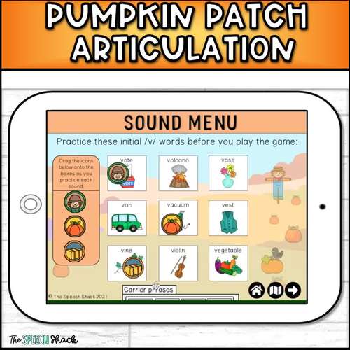 Fall Pumpkin Patch Articulation BOOM Cards™ - /v/ by The Speech Shack