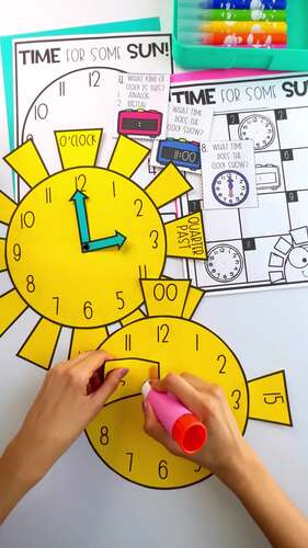 Clock Craft | Telling Time Activities by First Grade Lemonade | TPT