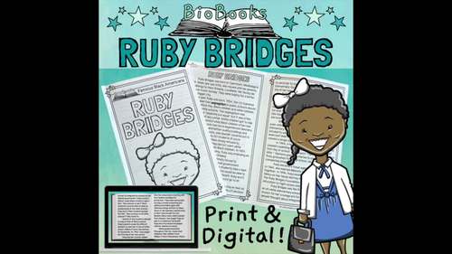 Ruby Bridges Biography Reading Passage and Activity Booklet PRINT and ...