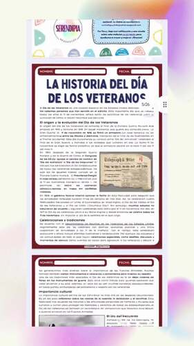 El Día de los Veteranos Lectura | Veterans Day & Remembrance Day ...