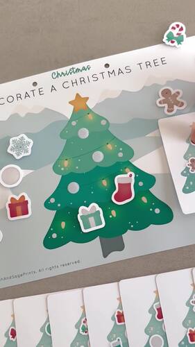 Christmas Tree Decorating: Winter Early Learning Worksheet | Sensory ...