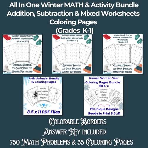 All-in-One Winter Math & Activity Pack • 750 Math Problems + 35 ...