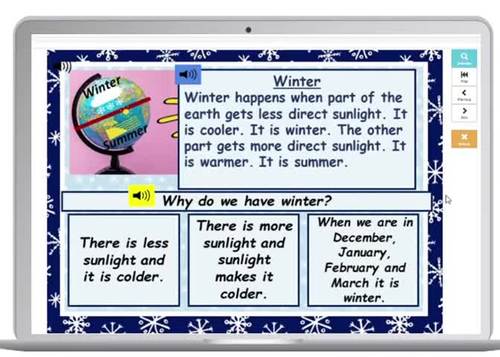 Winter Vocabulary and Concepts (Boom Cards with Audio) | TPT