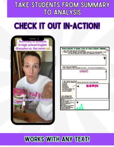 Literary Analysis Worksheet: the Difference Between Summary and Analysis