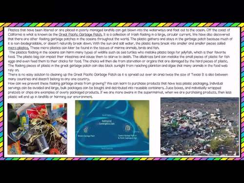 Plastic Recycling Home Scavenger Hunt and Reading Passage with Questions