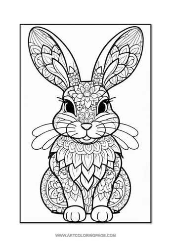 Dive Deeper into Serene Creativity: Rabbit Mandala Coloring Pages Vol. 4