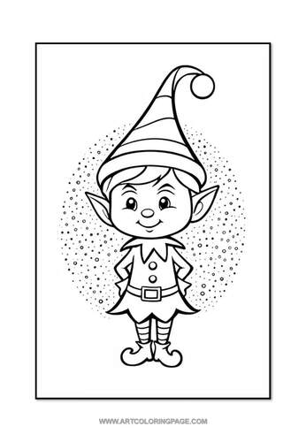 Elf Coloring Page for Kids Vol. 2 – 100 Festive Designs to Spark Creativity