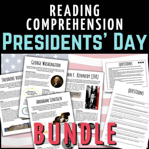 Presidents' Day Reading Comprehension Literacy Center BUNDLE | TPT