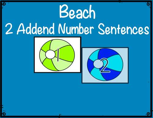 Beach Build 2 Addend 0-20 Addition & Subtraction Number Sentence