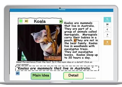 Animal Facts Main Ideas and Details (Boom Cards with Audio) | TPT