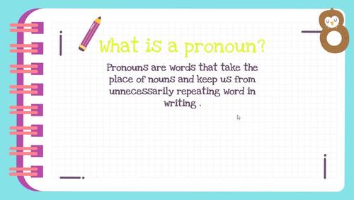 Pronoun and Pronoun Antecedent PowerPoint Lesson by English with Ms C