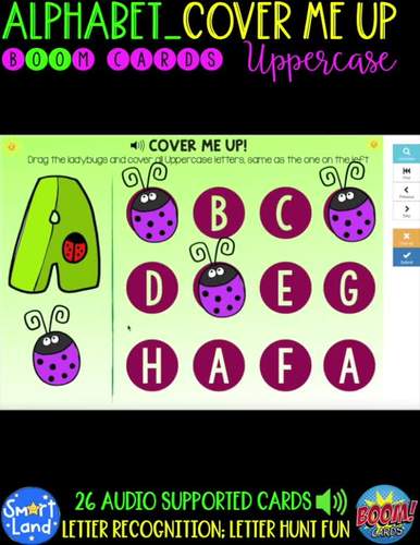 Alphabet Uppercase Letter Recognition digital cards | Ladybug | TPT
