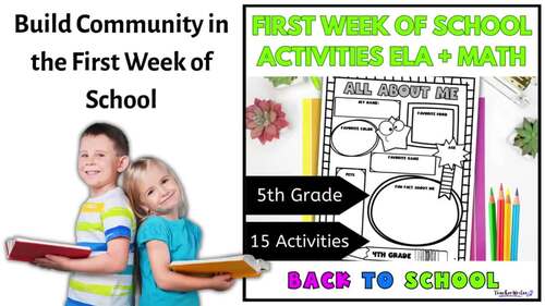 First Week, Day Back to School 15 Activities Getting to Know You 5th Grade