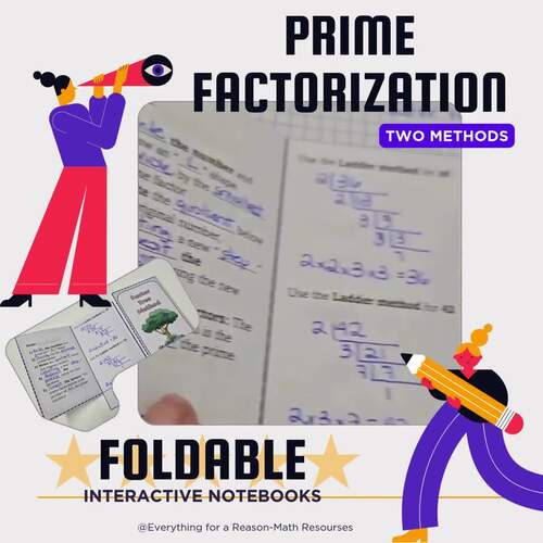 Prime Factorization Foldable | Factor Tree & Ladder | Interactive Notebook