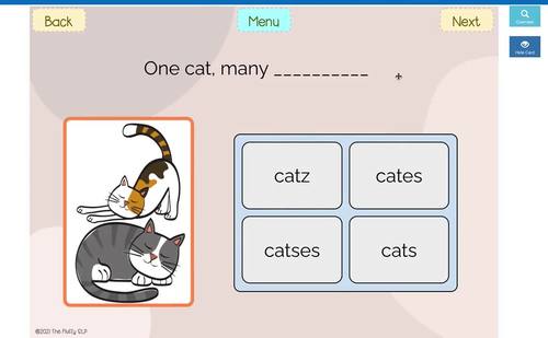 Regular and Irregular Plurals Nouns for Speech Therapy | Boom Cards