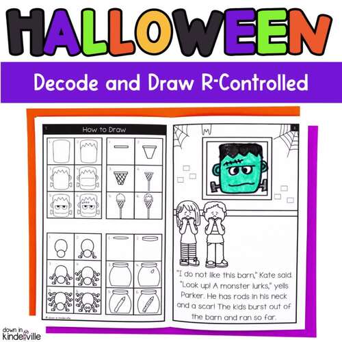 Halloween Decodable Readers R Controlled Vowels Directed Drawing Books- SOR
