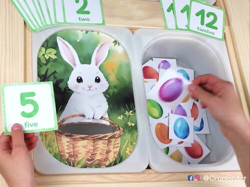 Easter Bunny FLISAT Table Insert Template | Interactive Play & Learning Mat