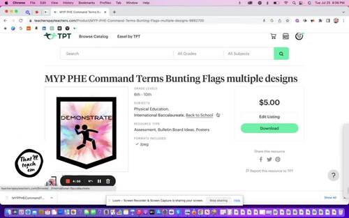 MYP PHE Command Terms Bunting Flags multiple designs, colourful | TPT