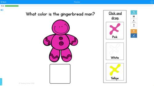 Gingerbread Man Color Matching | Boom Cards Distance Learning | TPT